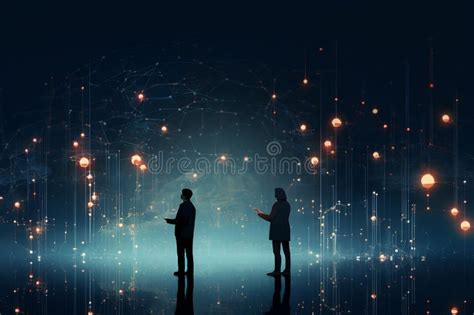 Humans Interconnected Through The Web Of Technology Symbolizing The Power Of Digital