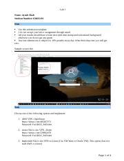 SEC Lab1 Docx Lab 1 Name Ayush Shah Student Number 150635191 Note
