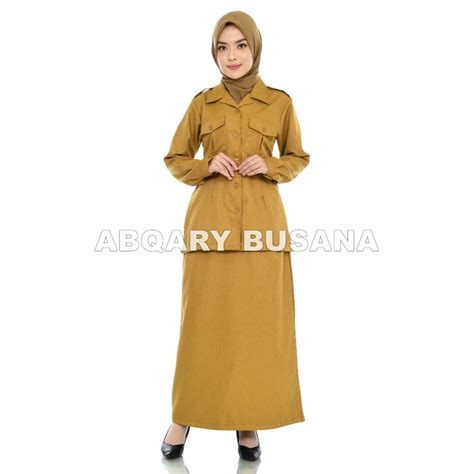 Jual Seragam PNS Wanita Khaki Setelan Dinas Pemda Terbaru Baju PNS