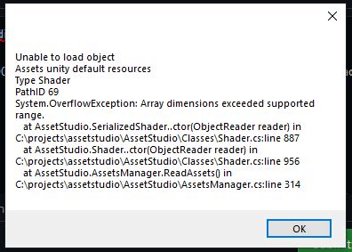 Getting Loads Of Different Errors When Loading Just One File Issue Perfare AssetStudio
