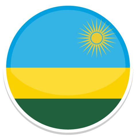 ícone Ruanda Bandeira Bandeiras Em Round World Flags Icons
