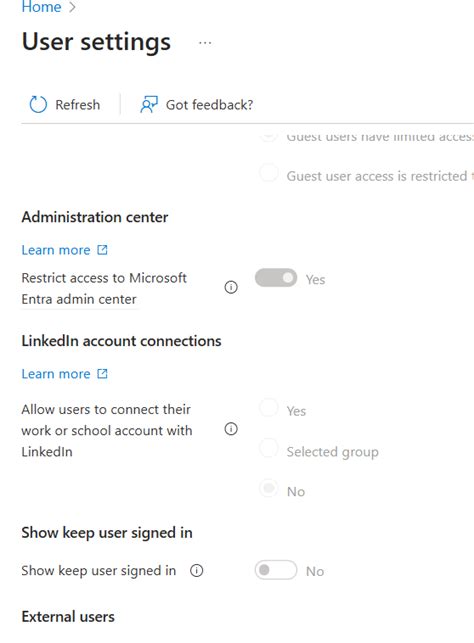 i m unable access the azure entra id and unable to toggle to no in