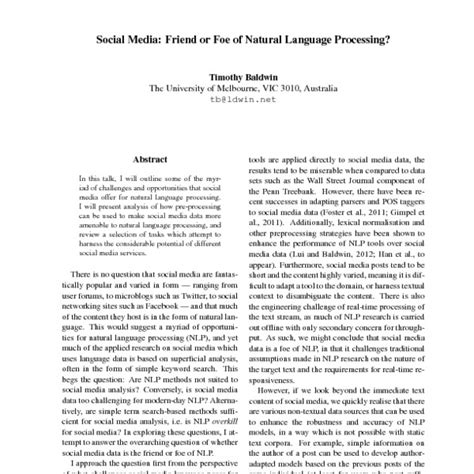 Social Media Friend Or Foe Of Natural Language Processing Acl Anthology