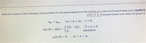 Solved Write The Solution Of The Following Cauchy Problem