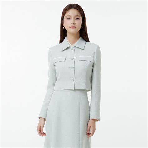 잇미샤 스탠드카라 트위드 크롭 자켓 Itn9zjk670 Mint 감도 깊은 취향 셀렉트샵 29cm