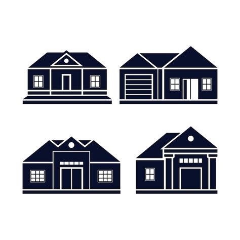 Silueta De Casa De Diseño Plano Vector Gratis