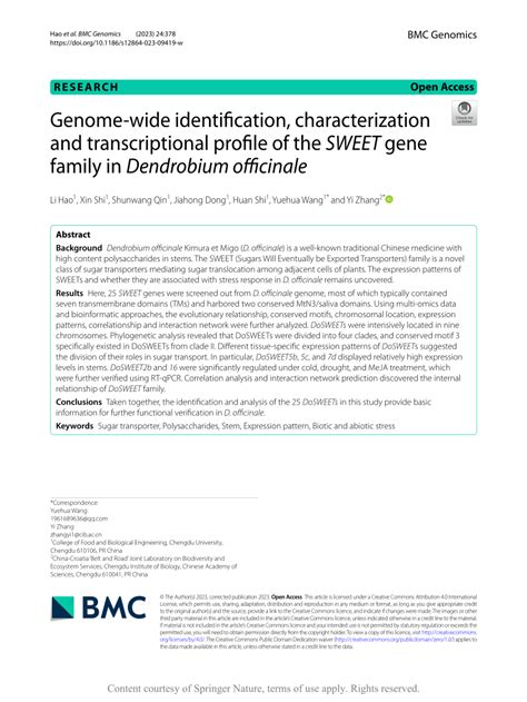 Pdf Genome Wide Identification Characterization And Transcriptional