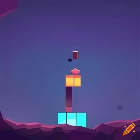 minimalist 2d side scrolling game with geometric characters on craiyon