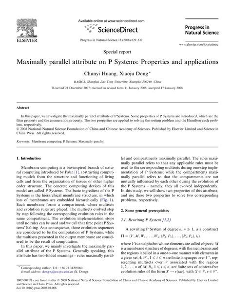 Pdf Maximally Parallel Attribute On P System Properties And Applications