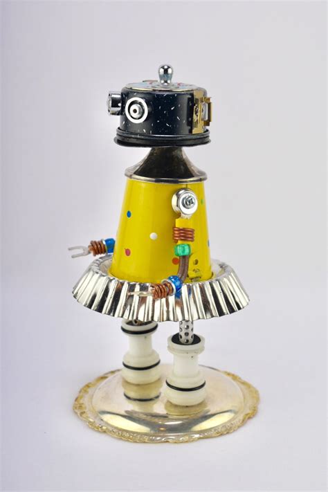 Assemblage Art Robot Created With Reclaimed And Recycled Etsy
