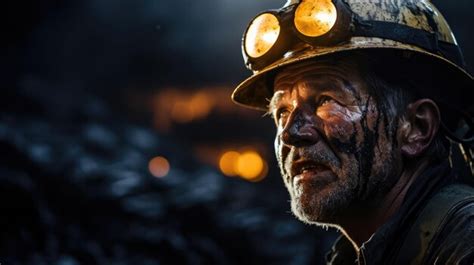 Premium Photo A Miner Extracting Coal With Strong Backlighting During A Challenging