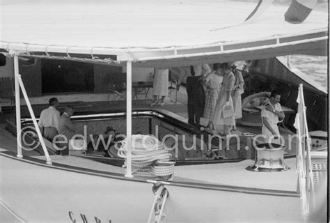 Aristotle Onassis And Sir Winston Churchill On Board Christina