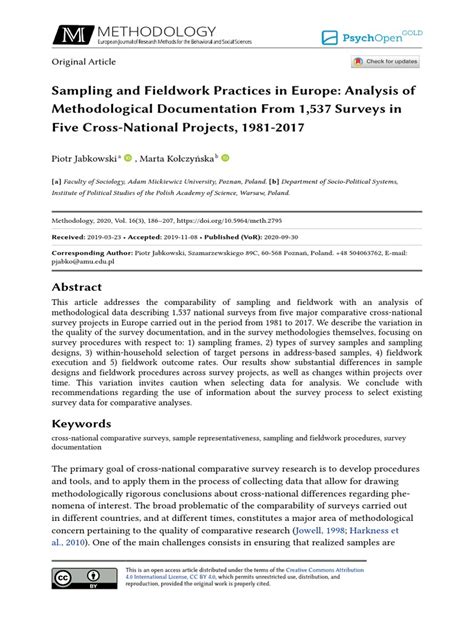 Sampling And Fieldwork Practices In Europe Analysi Pdf Survey Methodology Sampling