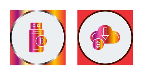 Bitcoin Usb Device And Down Arrow Icon 32911173 Vector Art At Vecteezy