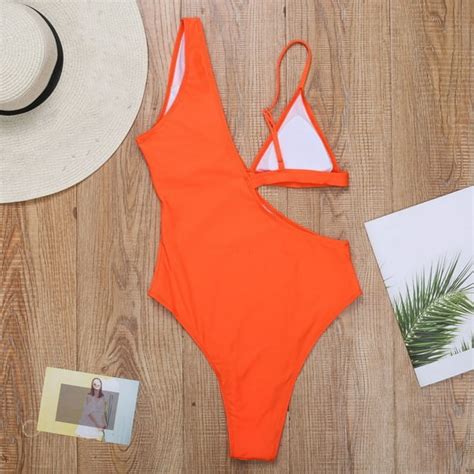 Gubotare One Piece Swimsuit Women Women One Piece Swimsuits Plunge V