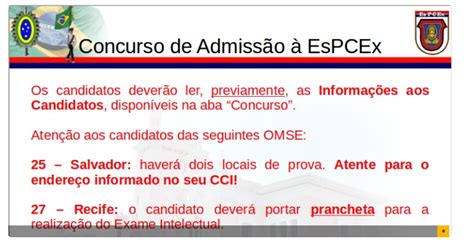 Concurso Espcex Exército Marca Provas Em Estádio De Futebol Direção