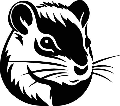 Cuddly Black Silhouette Of Gerbil Head 54302861 Vector Art At Vecteezy