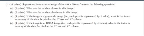 Solved Points Suppose We Have A Raster Image Of Chegg