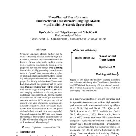 Tree Planted Transformers Unidirectional Transformer Language Models With Implicit Syntactic