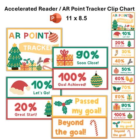 Accelerated Reader Ar Point Tracker Clip Chart Cute Christmas Editable