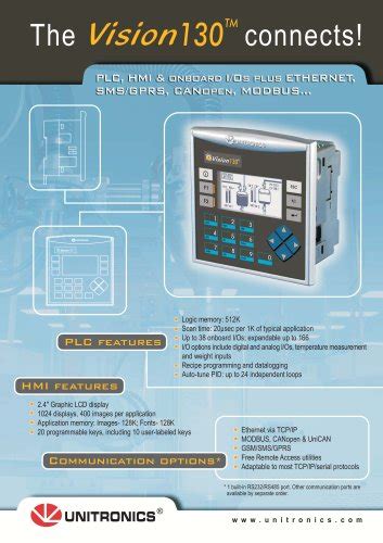 Jazz PLC HMI Catalogue Unitronics PDF Catalogs Technical Documentation Brochure