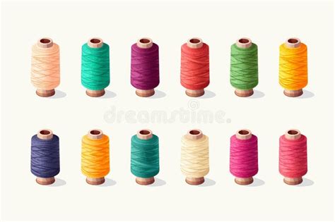 Yarn Thread Reel Isolated Vector Style Illustration Stock Vector