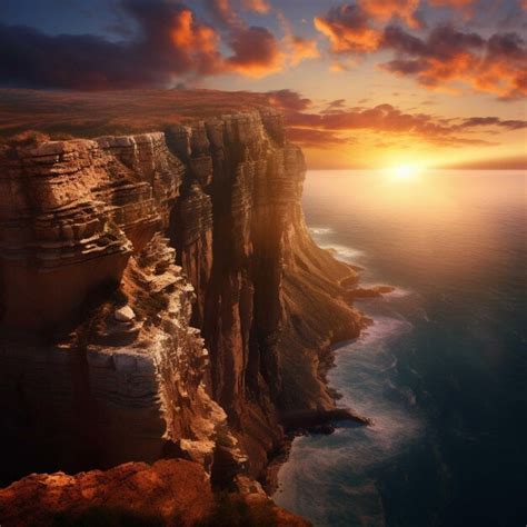 Premium Ai Image Beautiful Seascape Sunset Over Ocean 3d Render