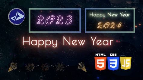 happy new year customized dev snowy new year celebration using html css and javascript youtube