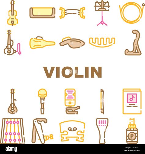 Violin String Musical Instrument Icons Set Vector Stock Vector Image And Art Alamy