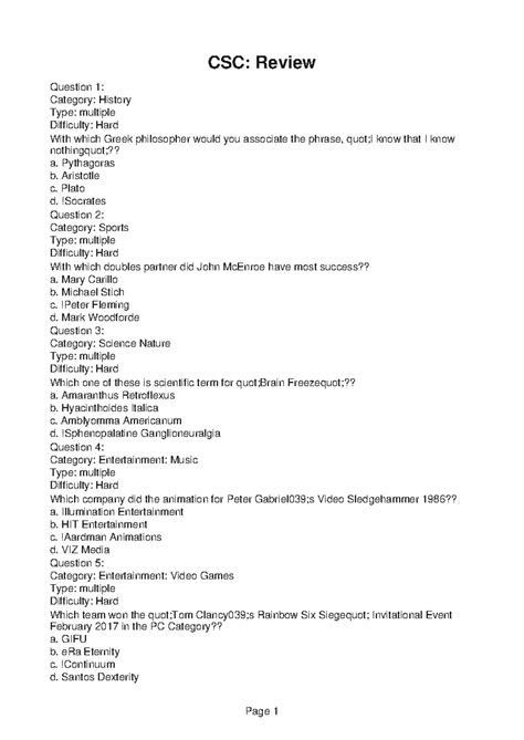 Csc128 Test 3 Csc Review Question 1 Category History Type