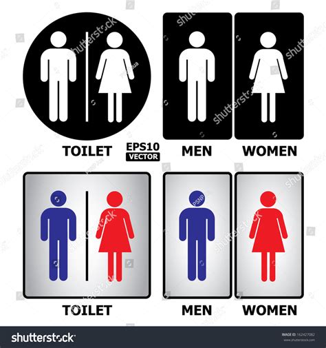 Toilet Restroom Sign Text Toilet Men Stock Vector Royalty Free