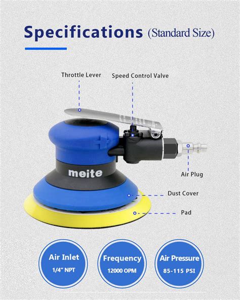 Meite Usa 5 6 Air Random Orbital Sander — Meite Usa