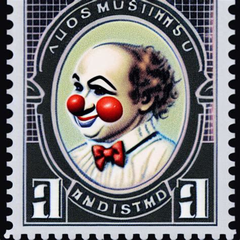 Old Fashioned Postage Stamp With A Clown · Creative Fabrica