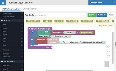 Quick Start Guide Backendless Codeless Development Guide