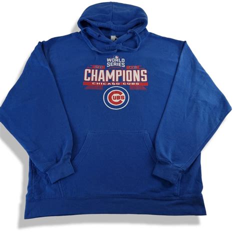 Chicago Cubs Hoodie Mens Blue 2016 World Series Depop
