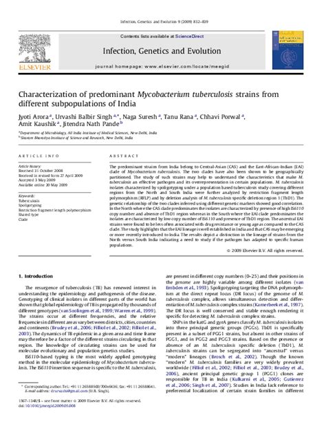 Pdf Characterization Of Predominant Mycobacterium Tuberculosis Strains From Different