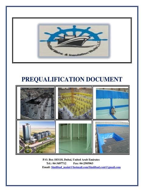 Prequalification Document Sindibad 2021 Word File Pdf Occupational