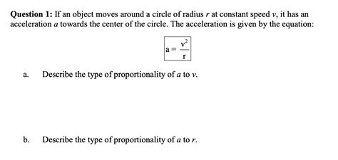 Solved Question 1 If An Object Moves Around A Circle Of Chegg