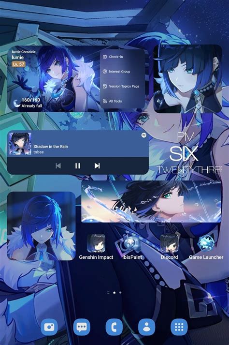 ；yelan Andriod Layout In 2024 Homescreen Homescreen Layout Anime