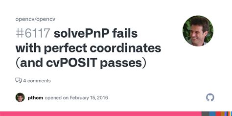 solvepnp fails with perfect coordinates and cvposit passes · issue