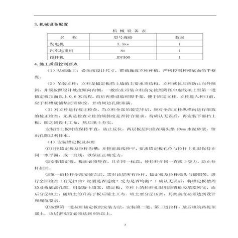 锚定板挡土墙施工组织方案 施工组织设计 土木在线
