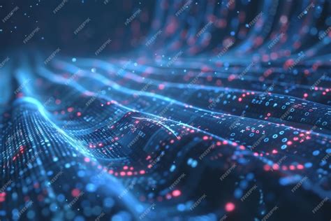 Premium Photo Futuristic Digital Binary Data Landscape