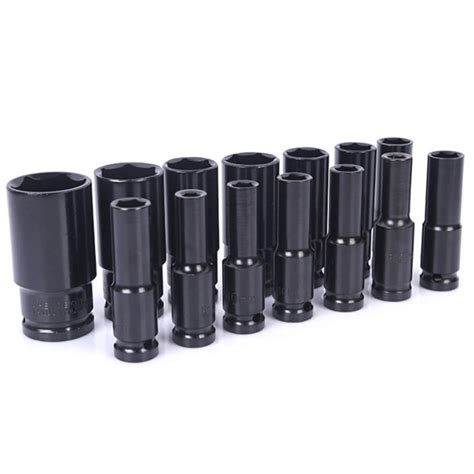 12pcs 1 2 Impact Socket Set Head 8 24mm Deep Long Socket Pneumatic