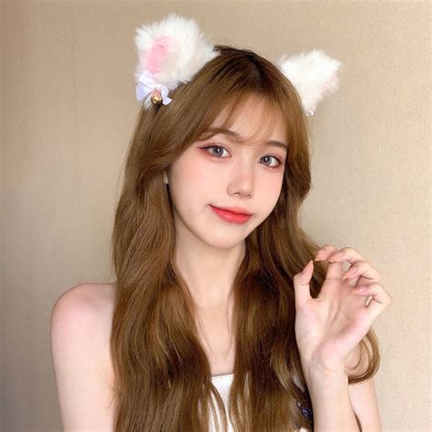 Stars Bay 2022 Cat Girl Japanese Cute Plush Bell Bow Fox Ear