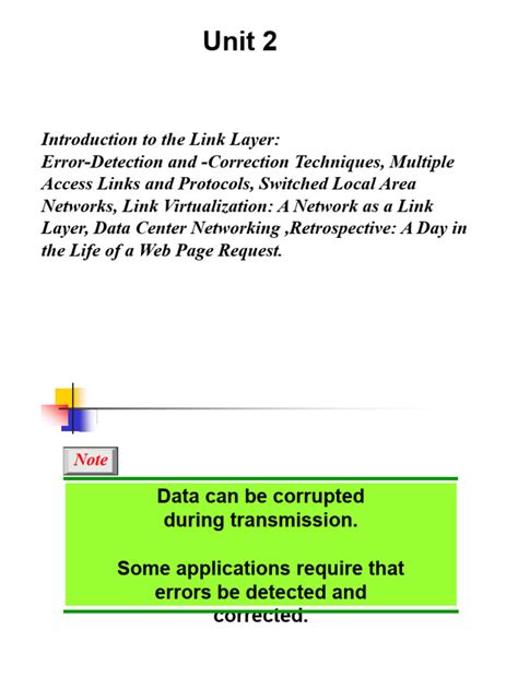 UNIT 2 Error Detection and correction | PDF | Channel Access Method | Computer Network