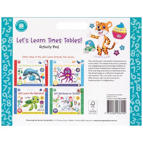 Lets Learn Times Tables Activity Pad Officeworks