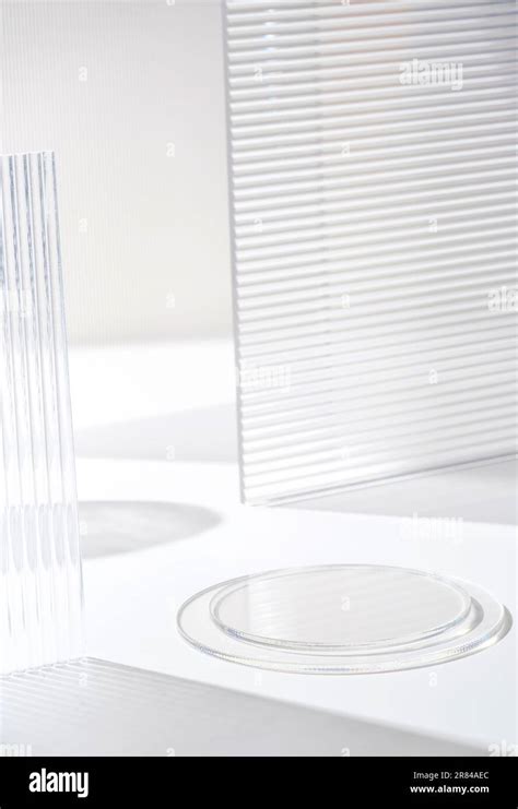 Transparency Pedestal Product Display High Key White Background Of
