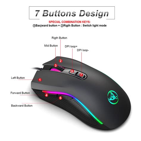 Hxsj A869rgb Programming Rgb Luminous Game Mouse