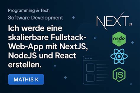 Develop Scalable Web Apps Using Nextjs And Nodejs Webapp Entwicklung By Mathis027 Fiverr