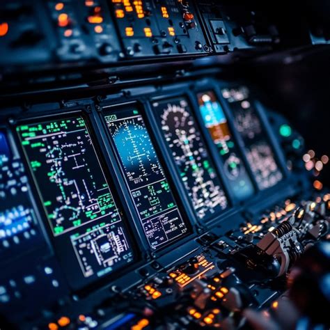 A Closeup Of Avionics Systems And Cockpit Displays In A Modern Aircraft Premium Ai Generated Image